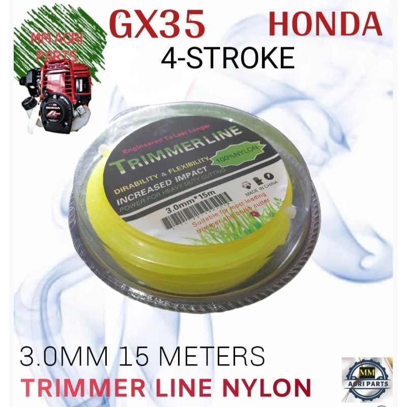 3.0 mm 15 METERS Nylon Trimmer Line For Grass Cutter HONDA GX35 ROBIN ...