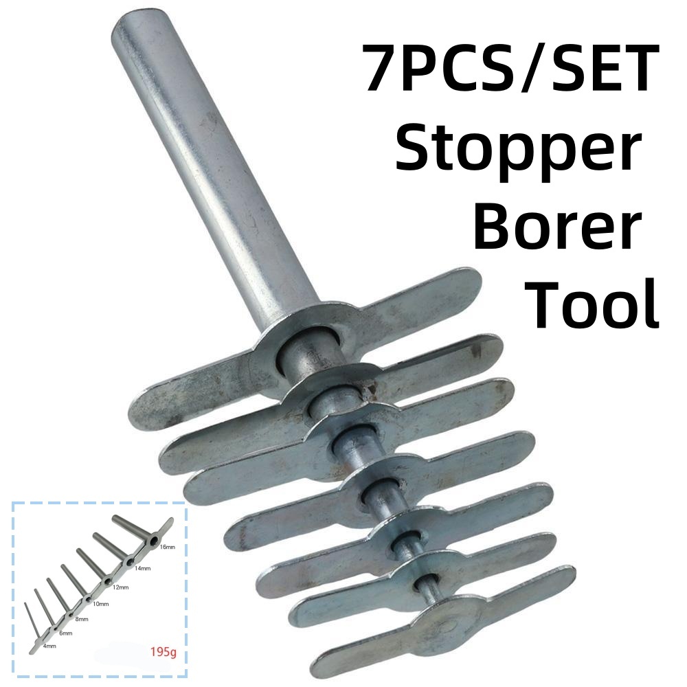 7PCS/SET Stopper Borer Tool Stainless Steel Rubber Stopper Hole Puncher ...