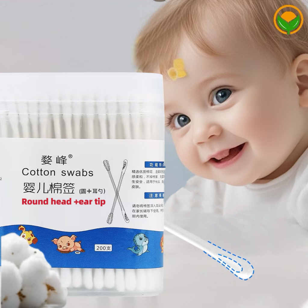 SJW Double-headed Baby Cotton Swabs 200Pcs/Pack multipurpose Cotton ...