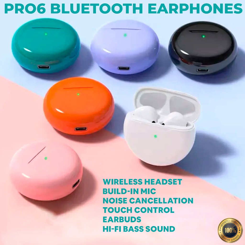 Pro 4 Pro 6TWS Bluetooth Earphones with Microphone Earpads For Android ...