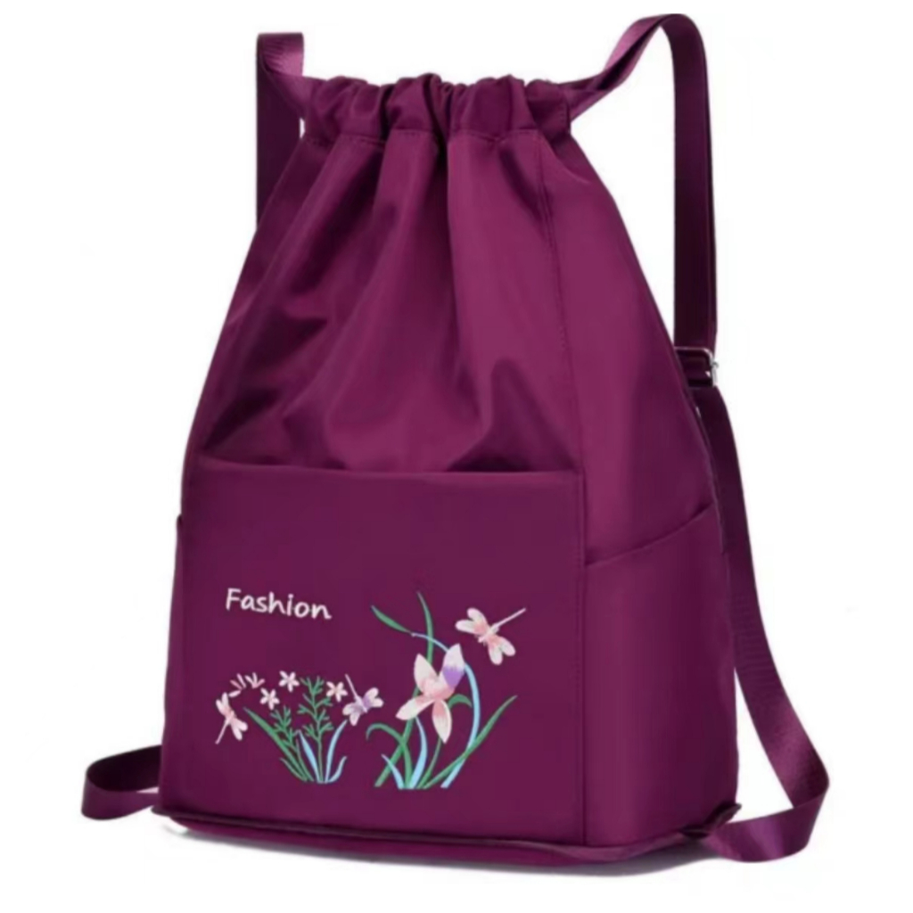 women's Drawstring backpack folding soft multifunction travel ...