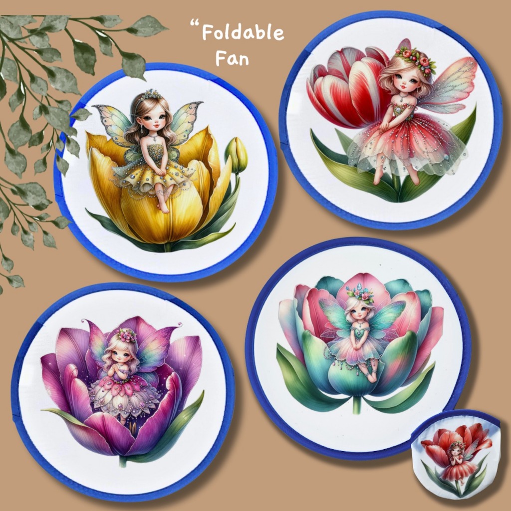 Fairy Florals Pixie Hand Fans Sun Protection for Guests Event Giveaways ...