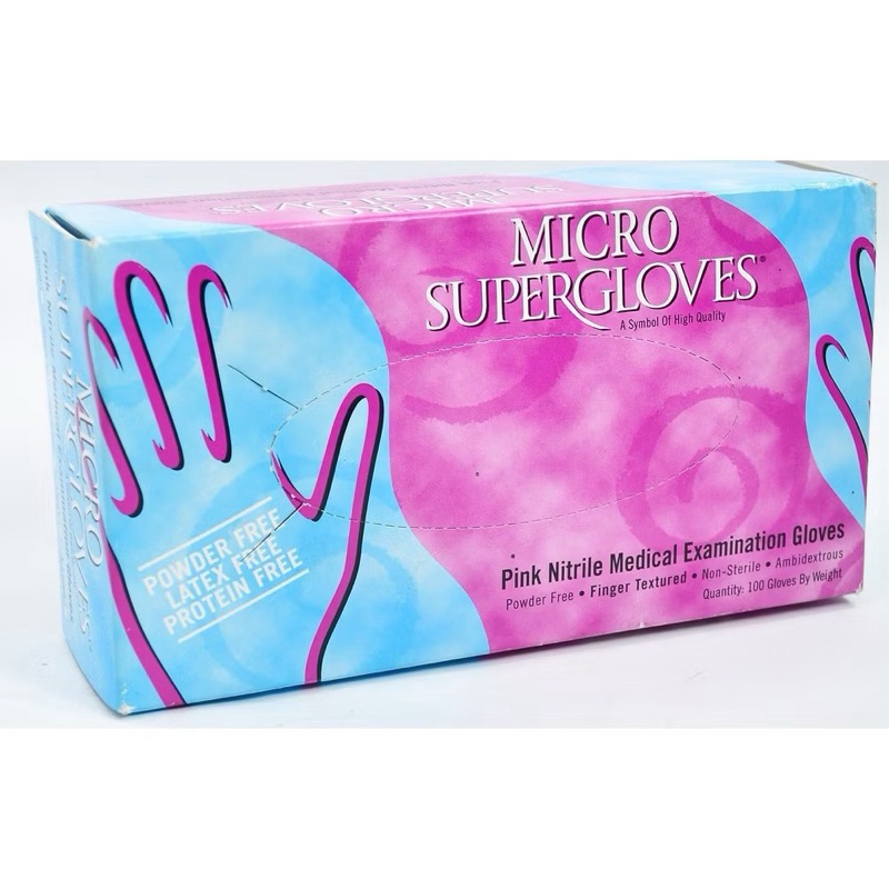 Micro Super Gloves Pink Nitrile Medical Examination Glaves | Shopee ...