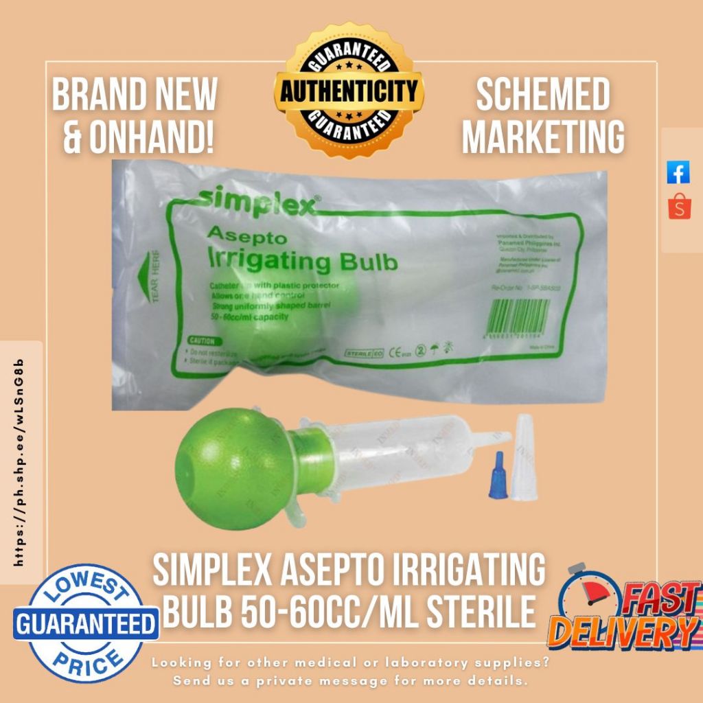 Asepto Bulb Irrigation Syringe 50-60cc/ml Sterile SIMPLEX | Shopee Philippines