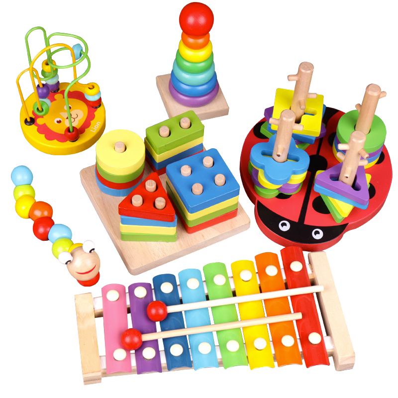 Kids Wooden Educational Toys Shape Puzzle Color Geometric Board Jigsaw ...