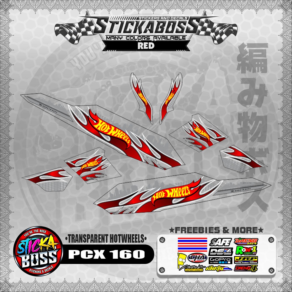 【PREMIUM UV PRINT】 TRANSPARENT PCX 160 DECALS ( TRANSPARENT HOTWHEELS ...