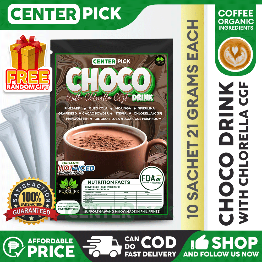 Centerpick Choco Drink, 10 Sachets Organic Brew, chocolate, Stevia ...