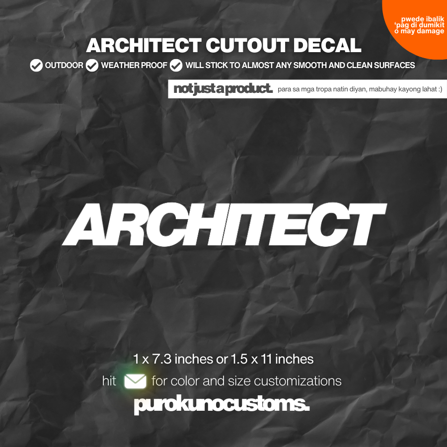 ARCHITECT CUTOUT DECAL STICKER | Shopee Philippines