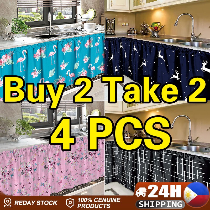 4Pcs Curtain for Sink Kitchen Lababo 150*70cm Kurtina Panlababo ...