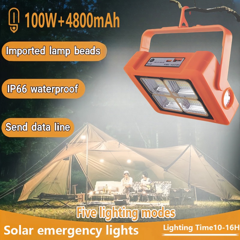 Outdoor Waterproof Emergency LED Flood COD Solar Emergency Light 100W ...