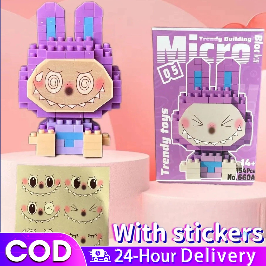 (Ready Stock) popmart labubu Childs Mini Particle Building Blocks ...