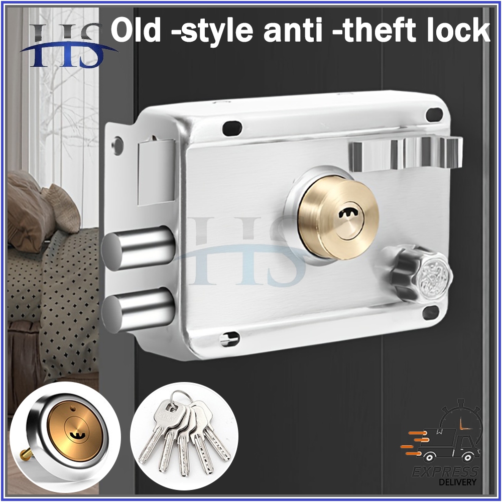Stainless Steel Main Door Lock Set Strong Deadbolt Gate Lock Universal ...