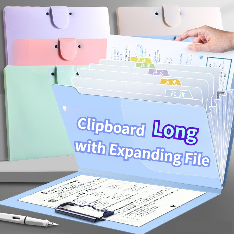 Clipboard Long with Expanding File Folder 2in1 Clipboard with Storage 8 ...