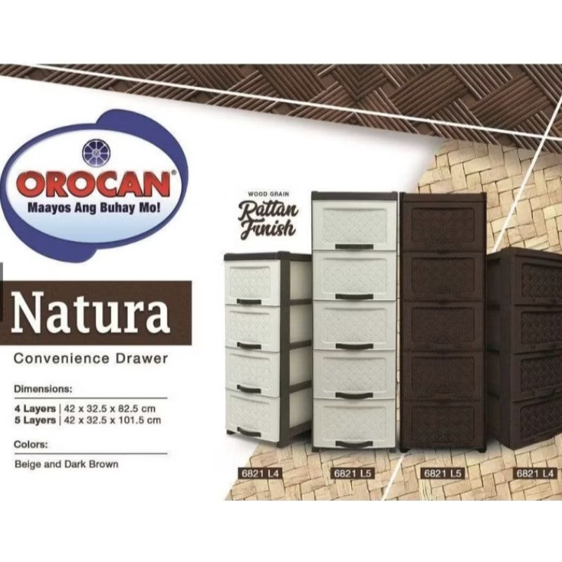 Slim Drawer Oracan Rattan Natural Caha De Oro( 5layers/4Layers ...
