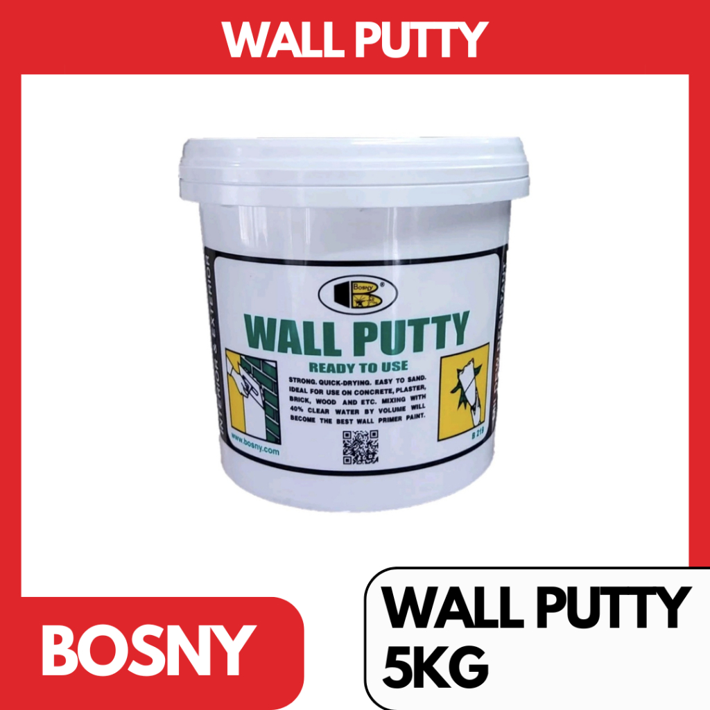 Bosny Wall Putty 5kg - Ready to use | Shopee Philippines