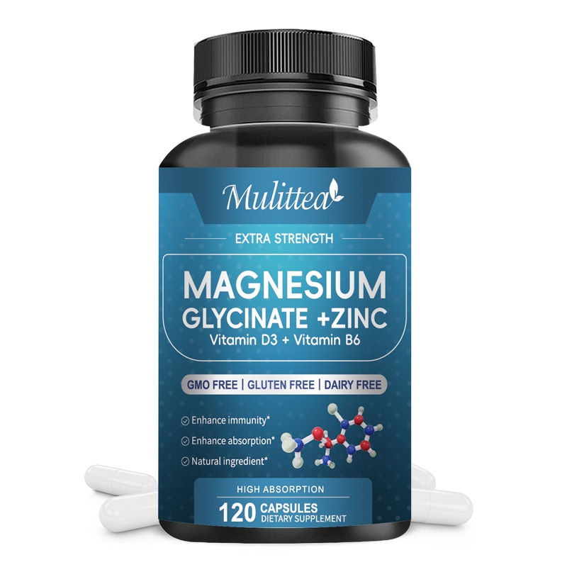 Mulittea Magnesium Glycinate Capsules with Zinc Promotes Nerve, Bowel ...