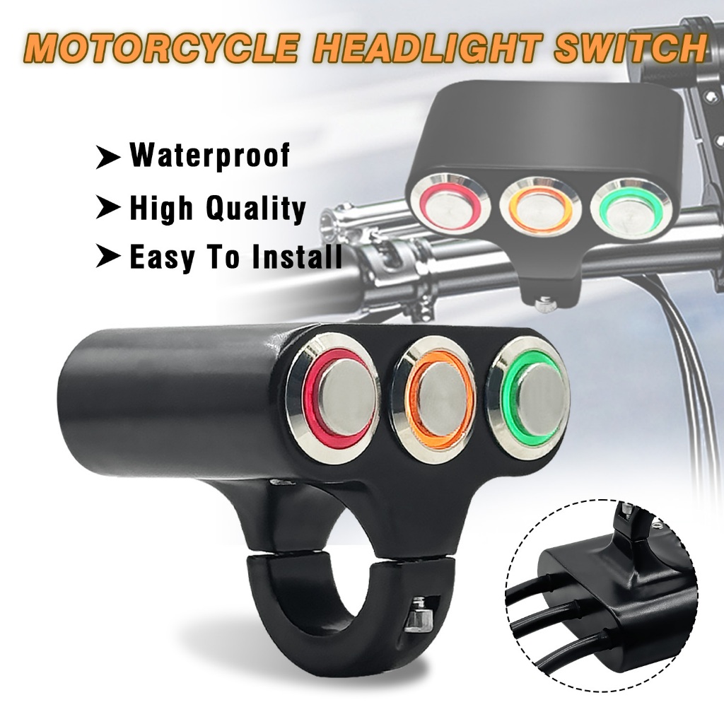Waterproof Handle Bar Halo 3 Ways Switch With Bracket Handle LED Button ...