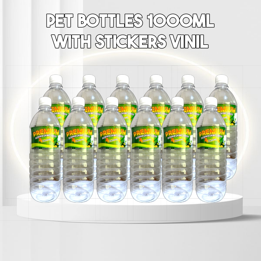 1L PET BOTTLE 12 PCS w/ PREMIUM/STICKERS/12PCS | Shopee Philippines