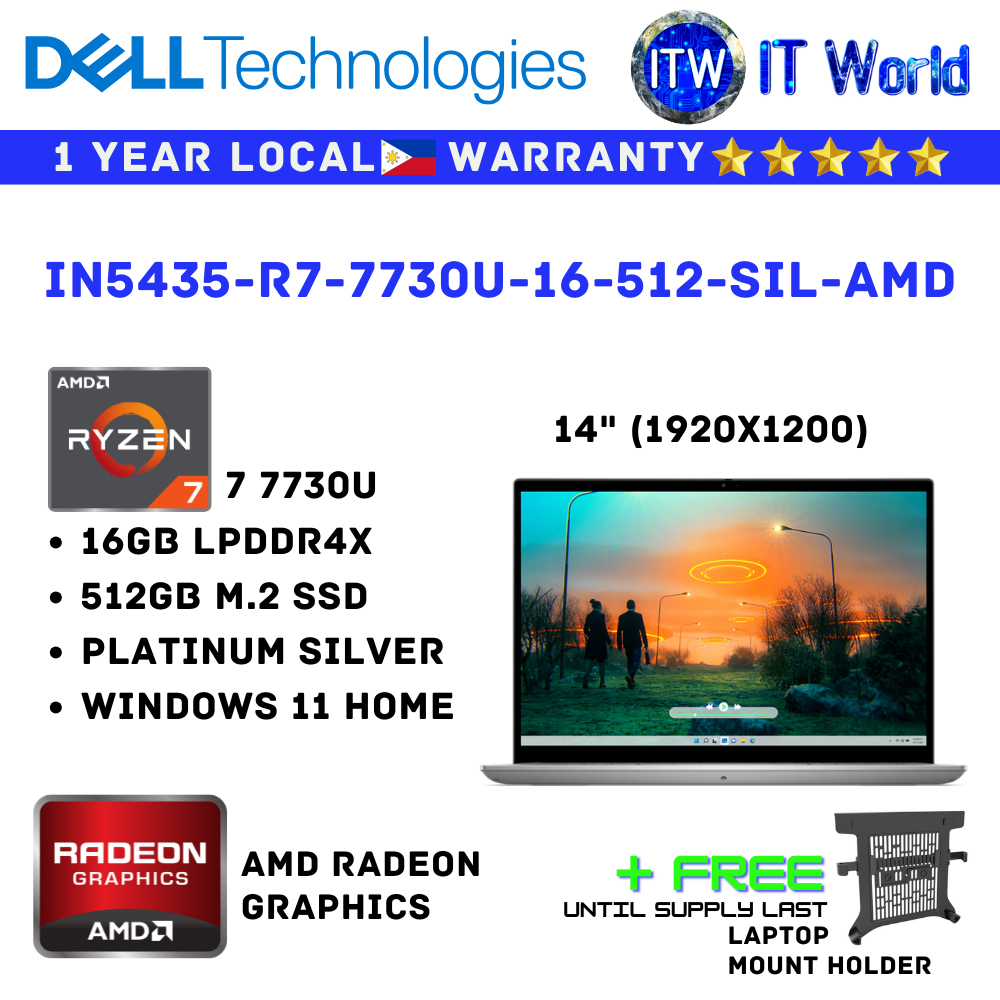 Itw | Dell Notebook Laptop Inspiron 14 | 7 7730U | LPDDR4x 16GB | 512GB SSD | AMD Radeon ...
