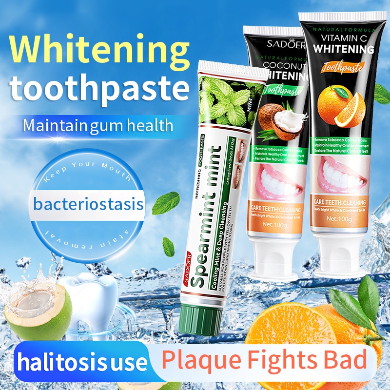 Teeth Whitening Toothpaste Removes Plaque Cool Mint Fresh Toothpaste ...