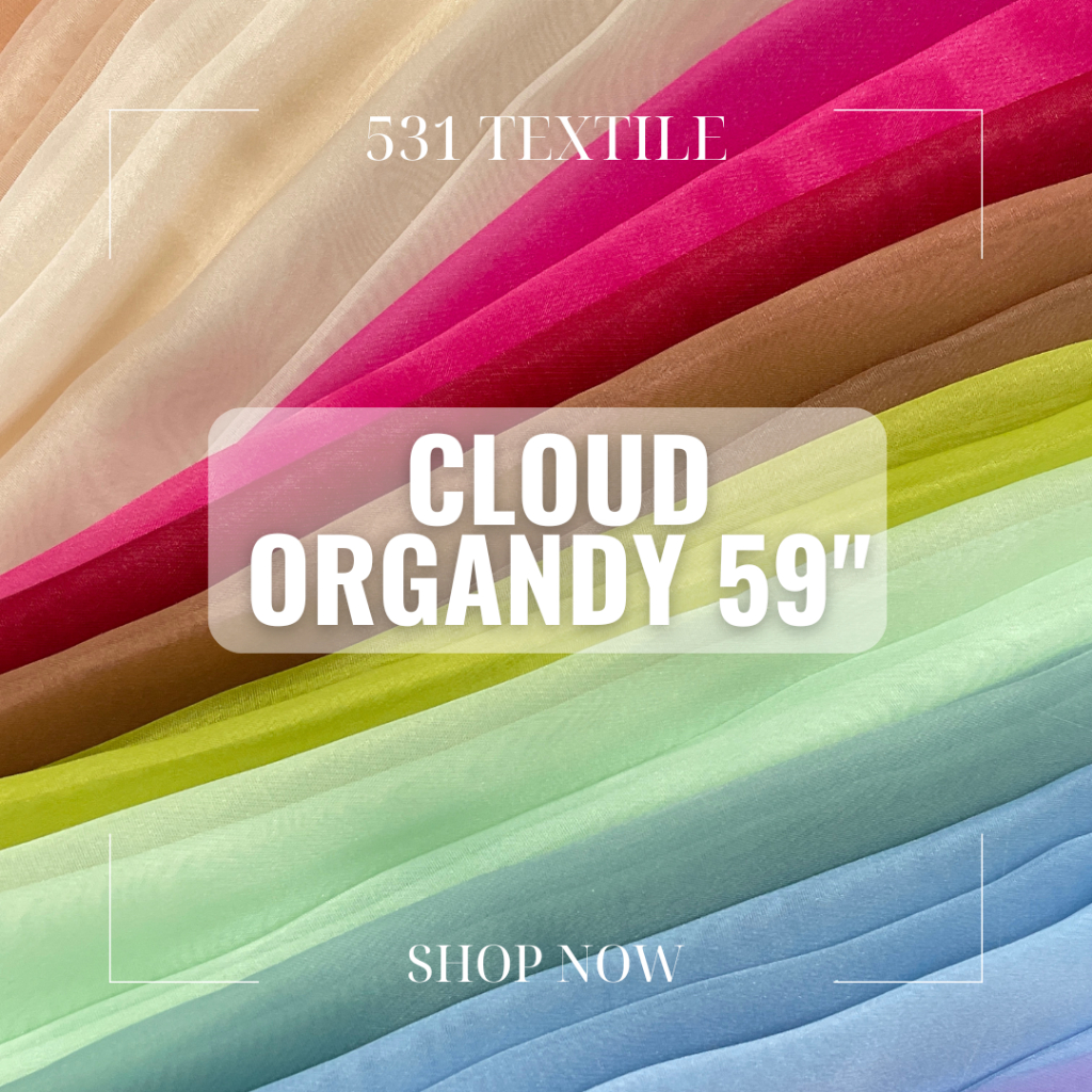 CLOUD ORGANDY ORGANZA TAIWAN JUSI FABRIC/TELA 59" FOR DRESS GOWN CAMISA ...
