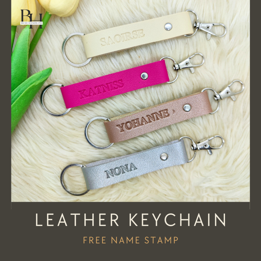 Personalized Leather Keychain - FREE Name Stamp | Shopee Philippines