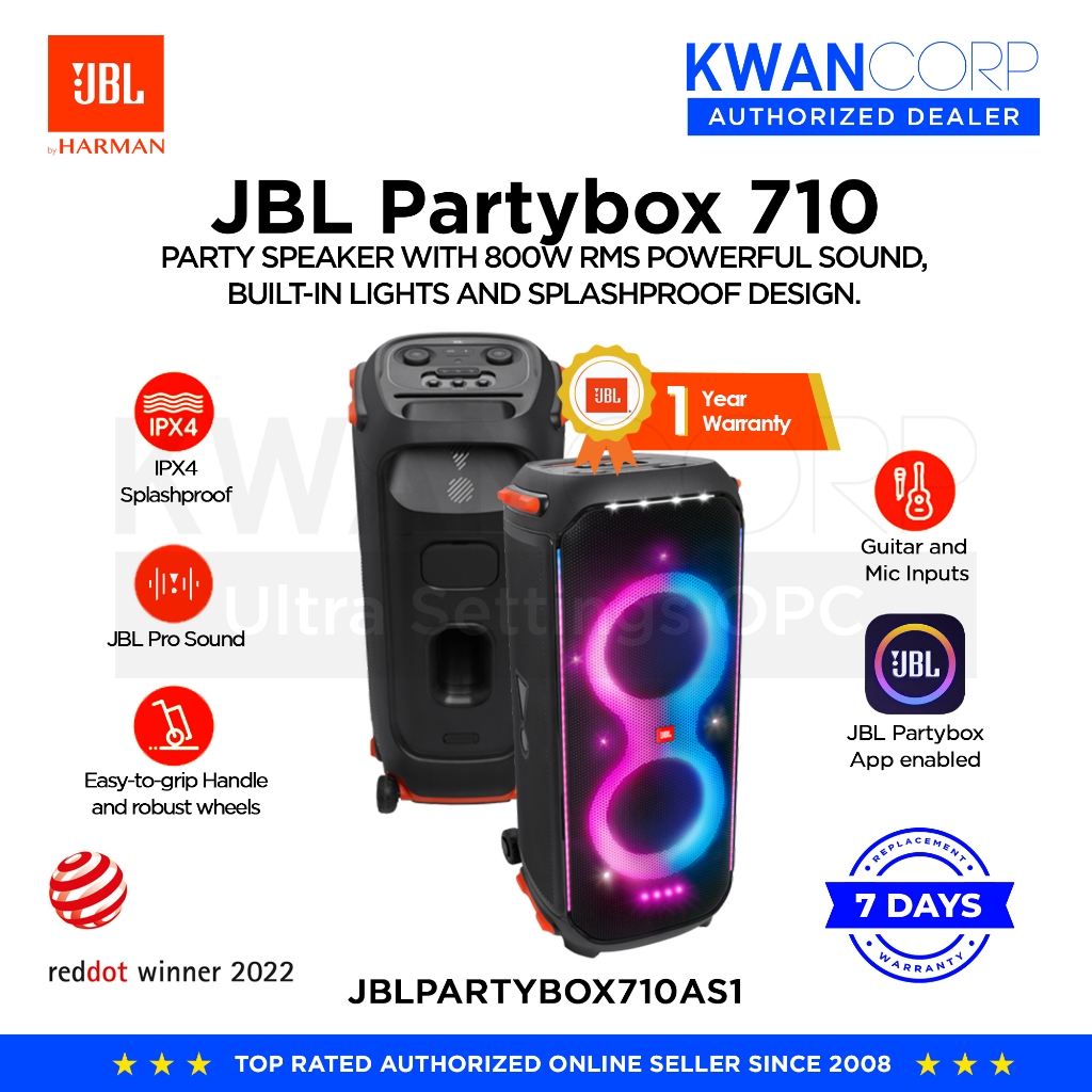 JBL Party Box 710 JBLPARTYBOX710AS1 IPX4 Splashproof JBL Original Pro ...