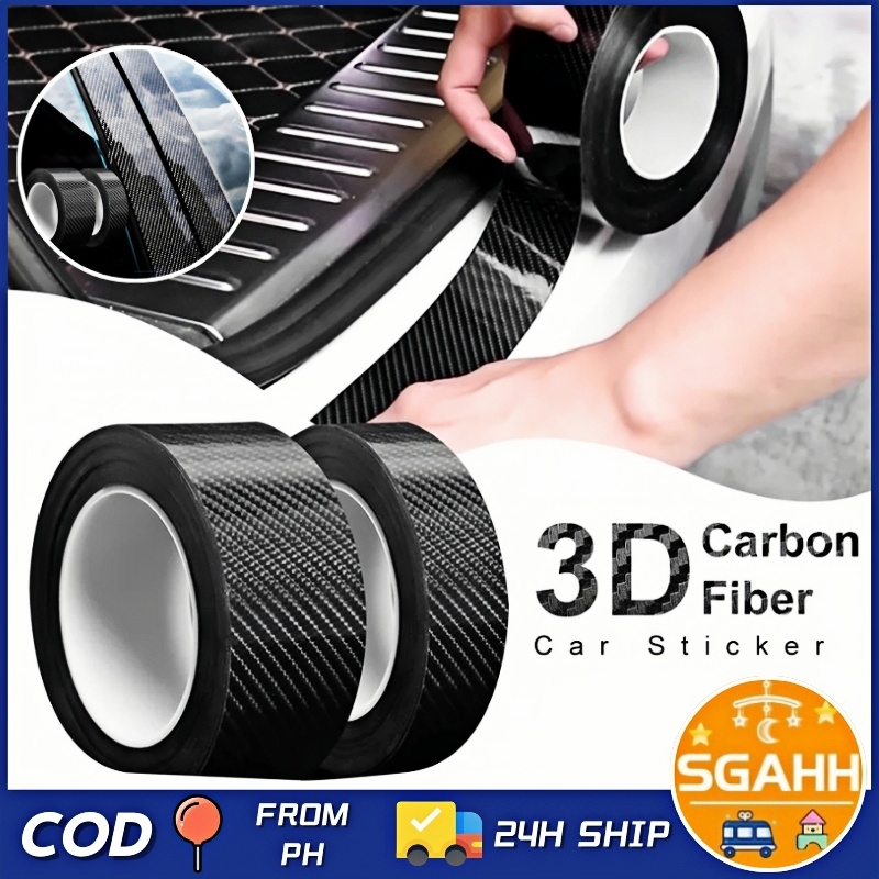 Carbon Fiber Car Sticker DIY Door Edge Sill Guards Sticker Self ...