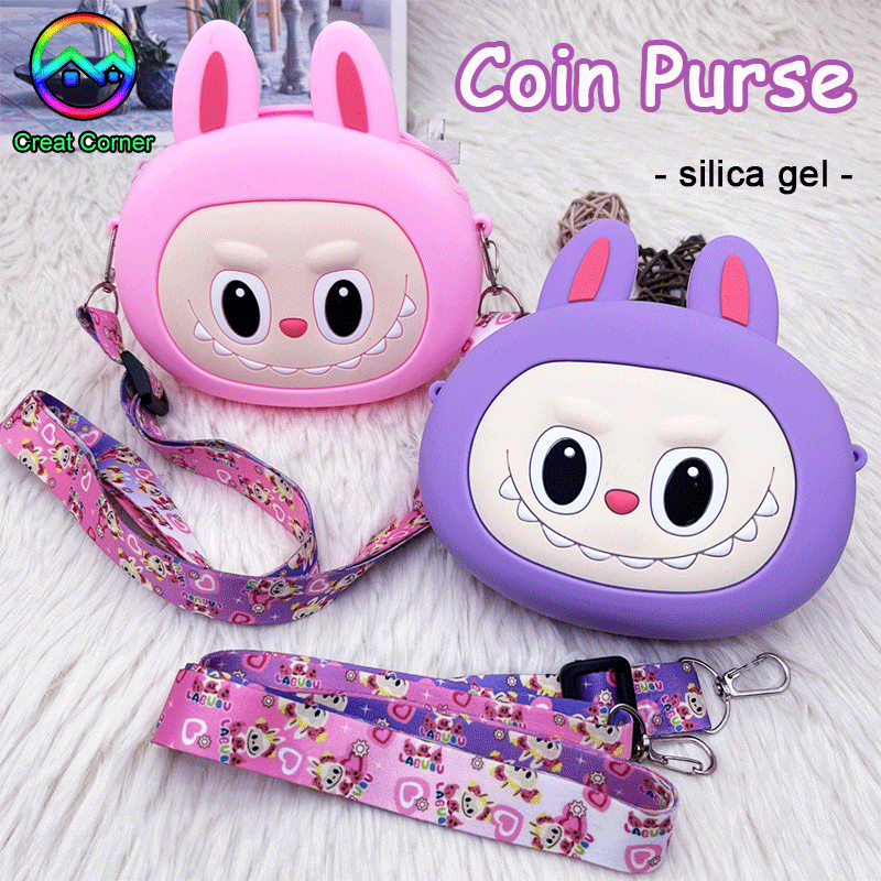 Labubu Kuromi Melody Silicone Coin Purse Wallet Children 3d Jelly ...