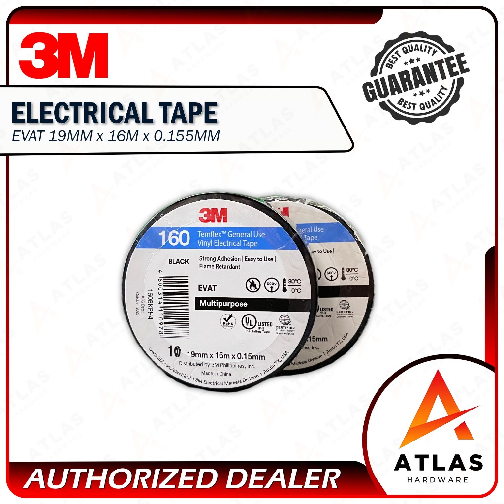 3M Electrical Tape EVAT 19mm x 16mm x 0.155mm (Original) | Shopee Philippines