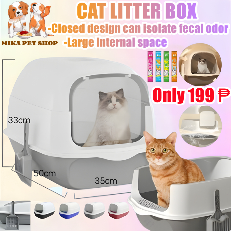 Big Enclosed Cat Litter Box With Cover Scoop Sifter Cat Toilet Splash ...