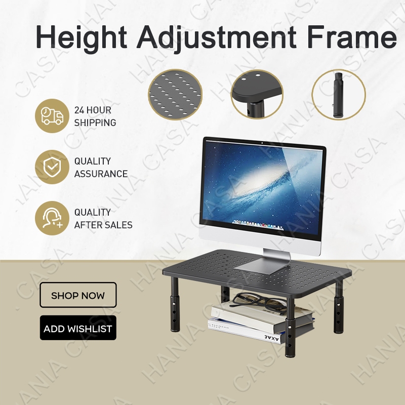 Height adjustable monitor stand conforms to ergonomics metal monitor ...