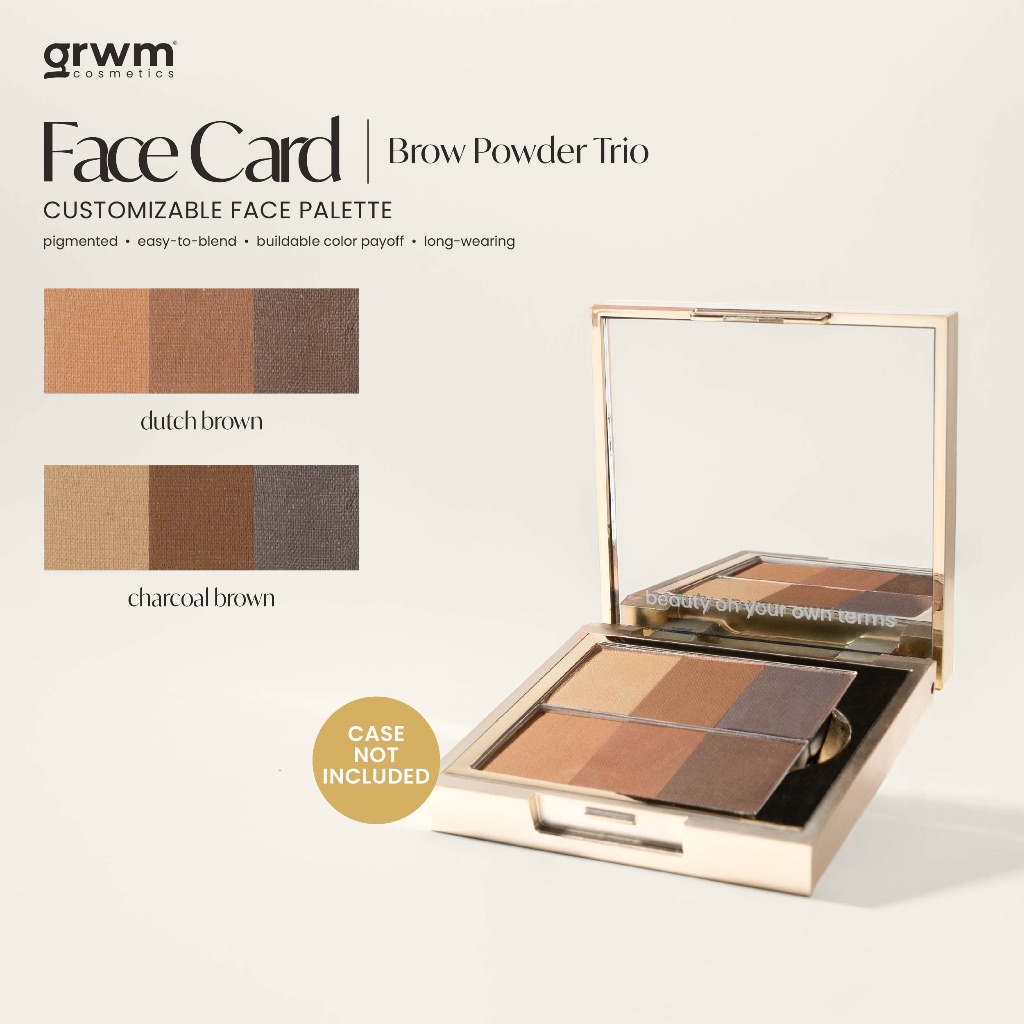 GRWM Cosmetics Face Card Brow Powder Trio [CASE NOT INCLUDED] | Shopee ...