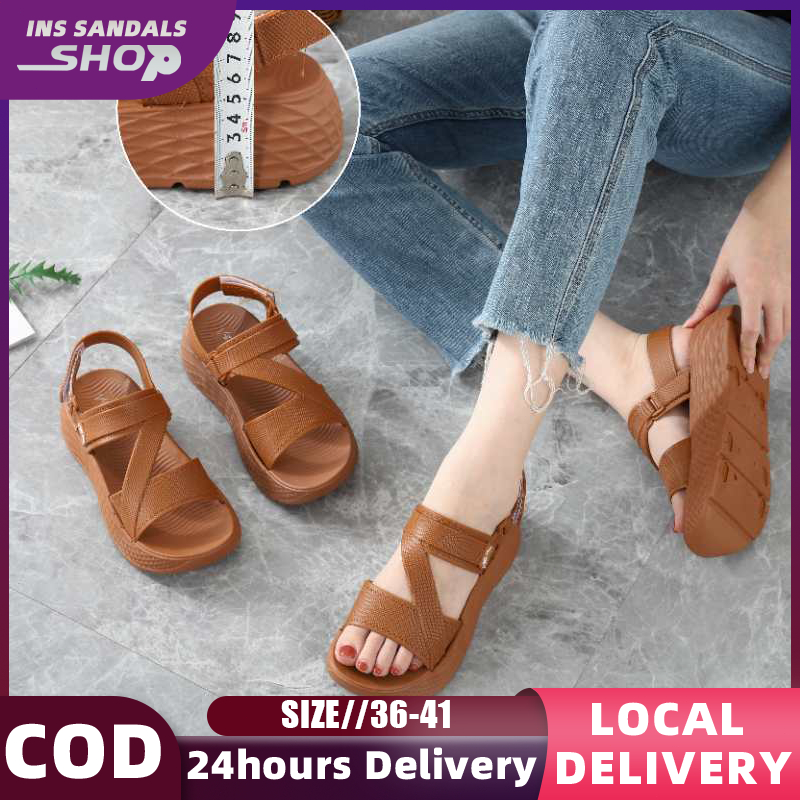Ins High Heel Soft Comfortable Sandals With Buckels For Women 2317 | Shopee Philippines