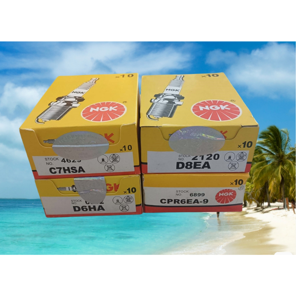 NGK Spark Plug 10PCS C7HSA D6HA CPR6EA-9 D8EA (1BOX) Universal | Shopee ...
