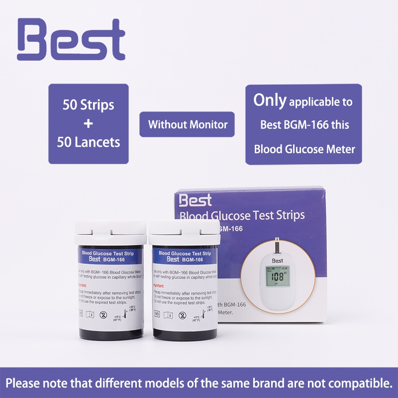 Best BGM-166 50/100 Bottled Blood Glucose Test BGM-166 Strips + Free ...