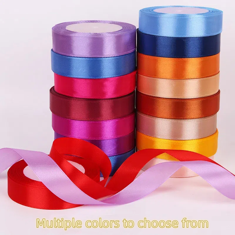 25 size/roll 2cm satin ribbon decorative ribbon gift packaging high-end ...