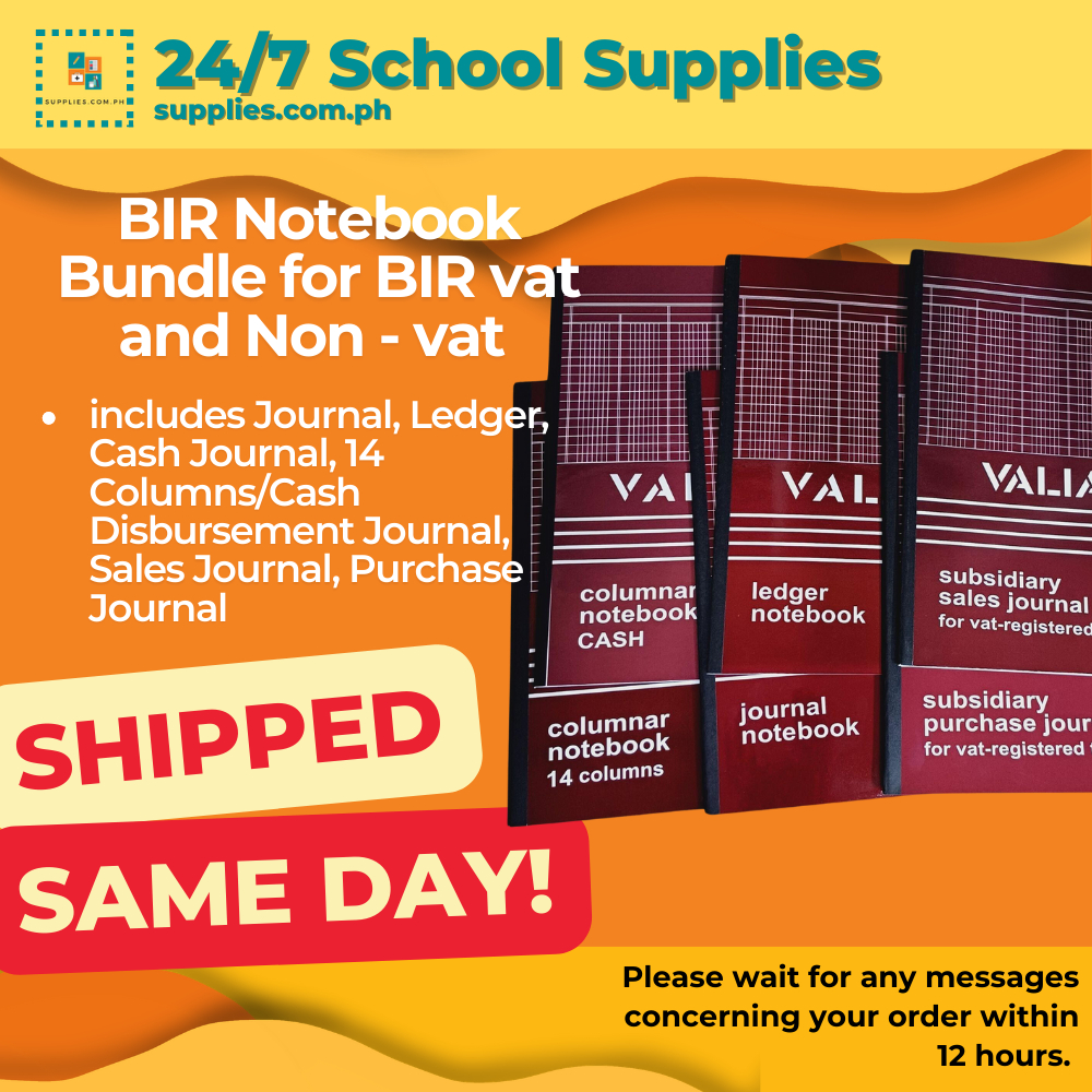 BIR BOOKKEEPING Bundle Vat and Non-vat registered Manual Books of ...