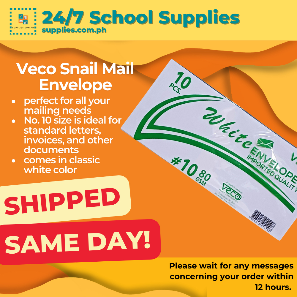 Envelope (Veco) Snail Mail 10 White | Shopee Philippines