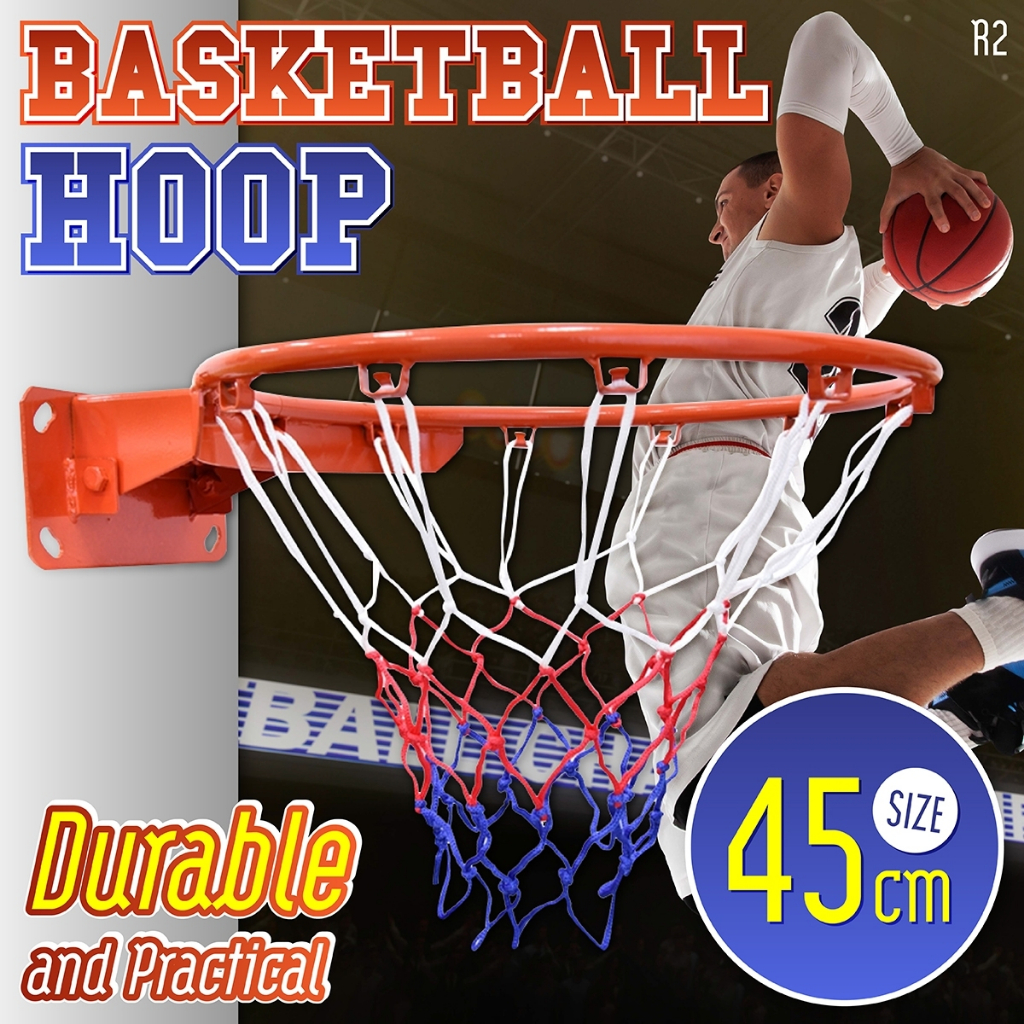 BG SPORT Basketball Hoop Hanging Metal Edge Wall Size 45cm Standard ...