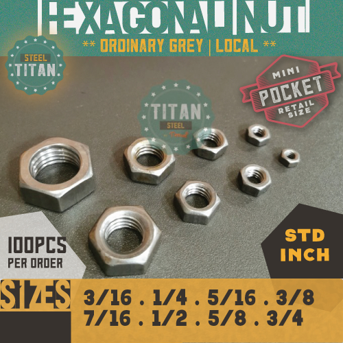 100PCS - Hex Nut (Ordinary | Local | BI) | Shopee Philippines