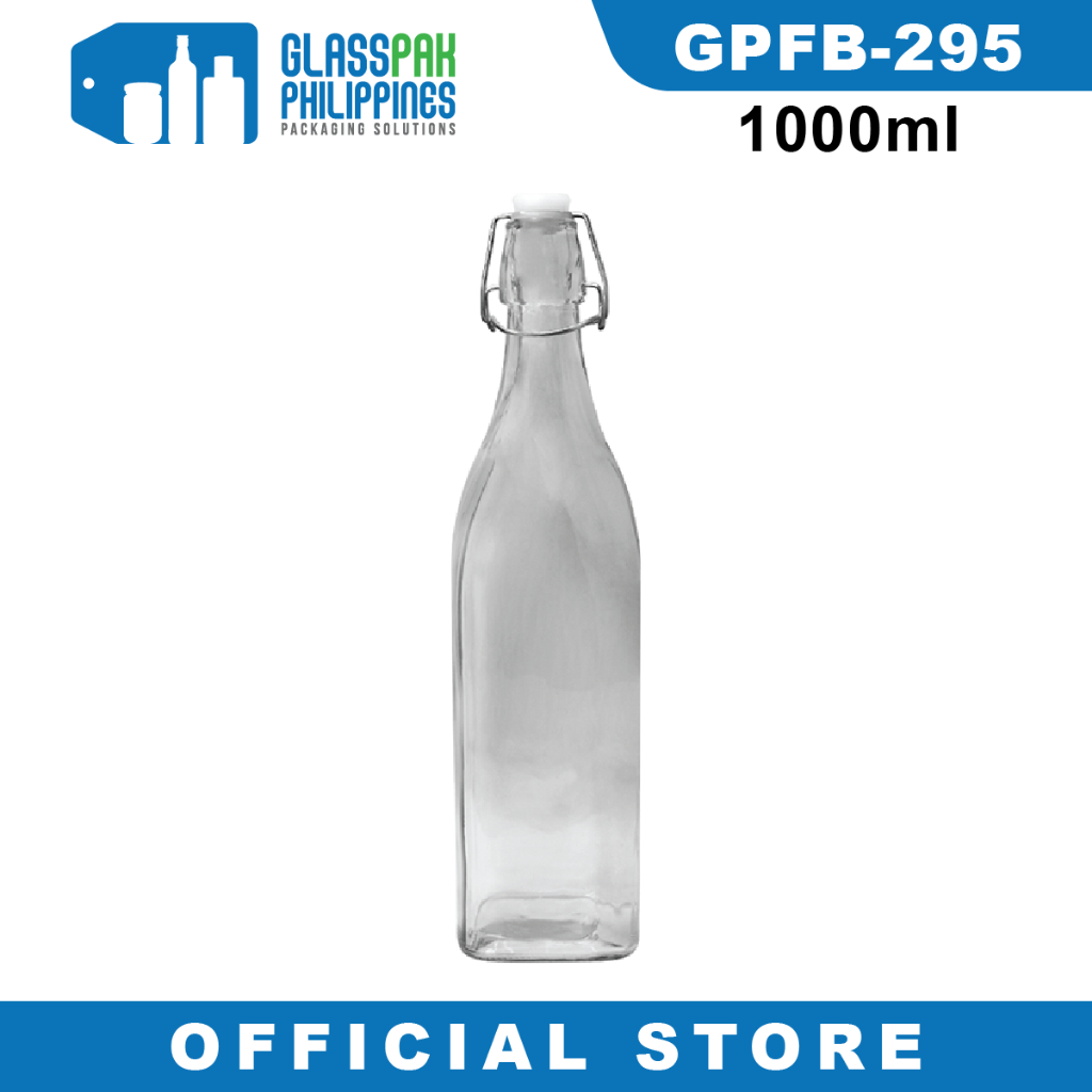 Glasspak 250ml 500ml 1000ml Swing Cap Square And Round Bottle Empty Clear Glass Bottle | Shopee ...