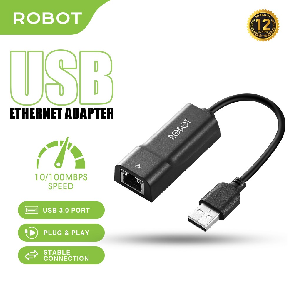 ROBOT EA10 USB Ethernet Adapter USB 2.0 to10/100Mbps Network RJ45 LAN ...