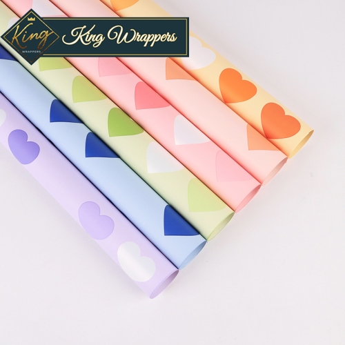 20pcs per pack Full Heart Design Flower Bouquet Wrapper Floral Wrapper ...