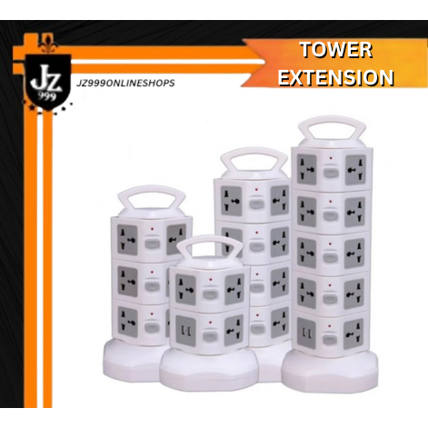 4Layer Multiple Outlet Plug Adaptor Power Socket Tabletop Vertical ...