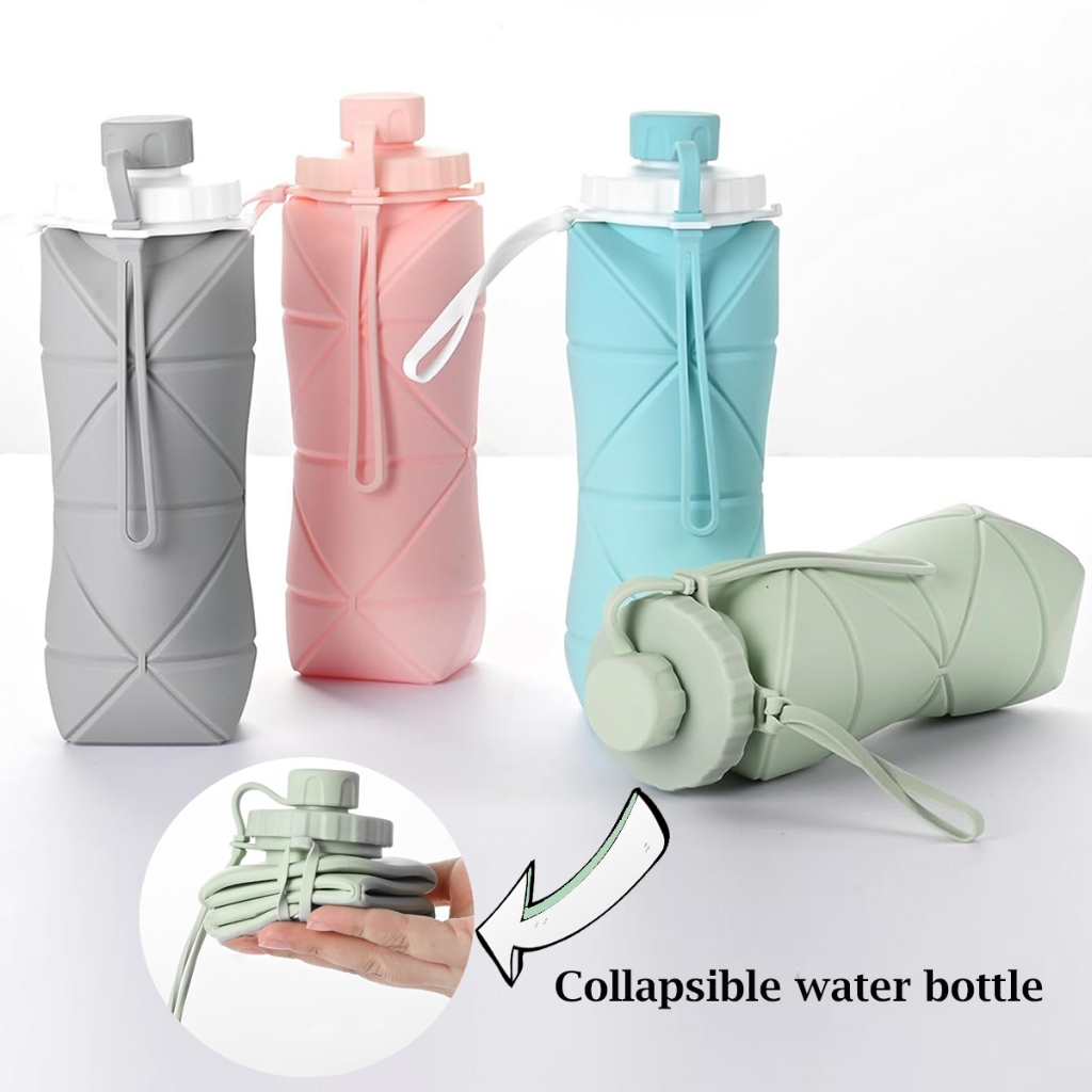 600ML Foldable Tumbler Silica Gel Foldable Bottle Leak Proof Outdoor ...