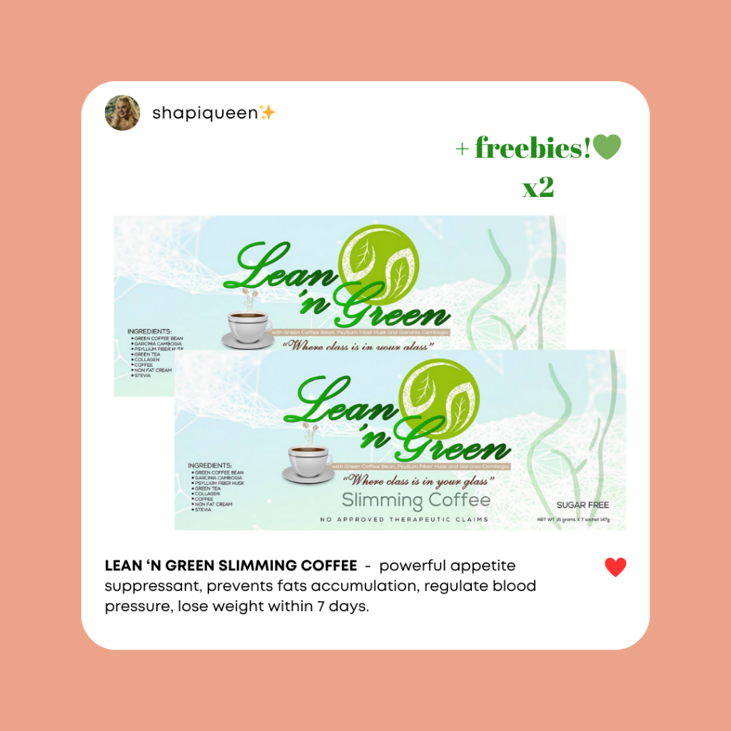 Lean 'N Green Slimming Coffee 20g x 7 sachets (2 BOXES) Lose Weight in ...