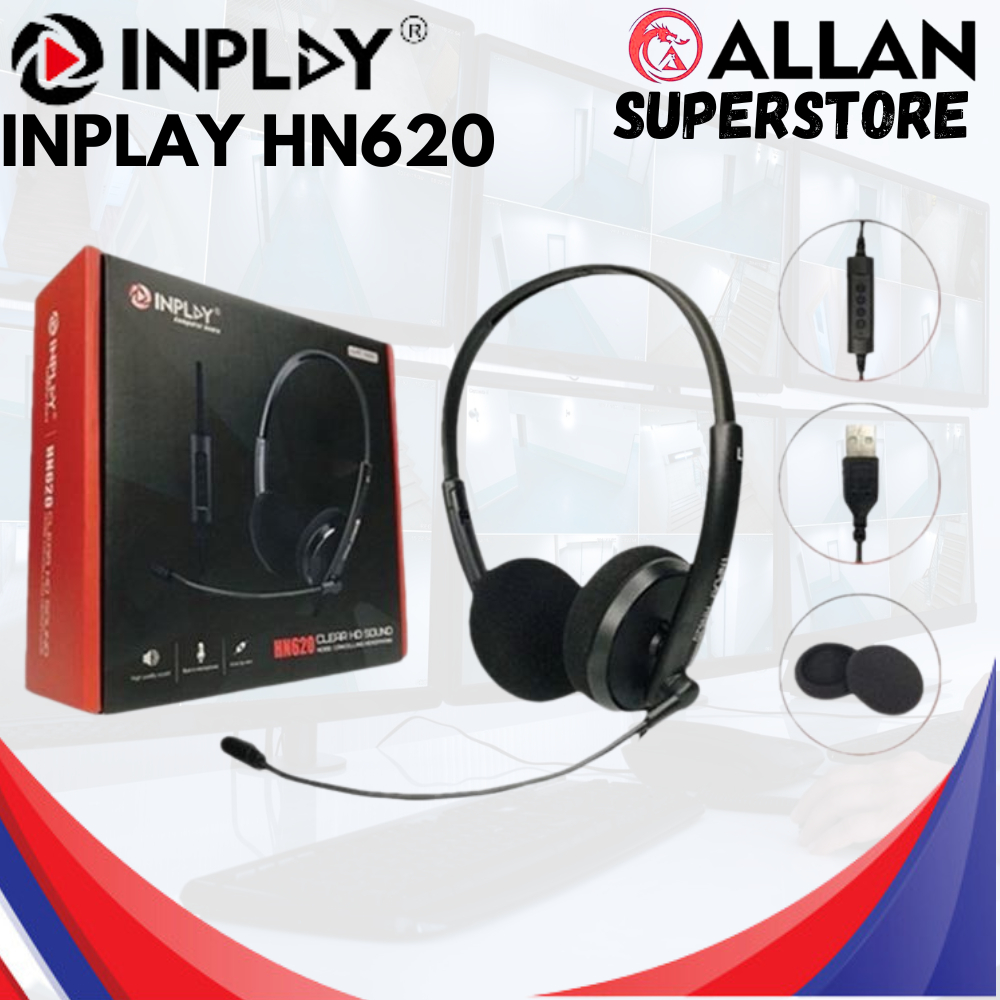 INPLAY HN620 V2 Noice Cancelling Headset Black | Shopee Philippines