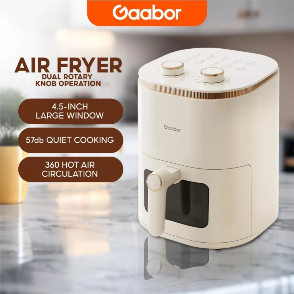 Gaabor Air Fryer Dual Rotary Knob Transparent Window 9 Menus + Reheat ...