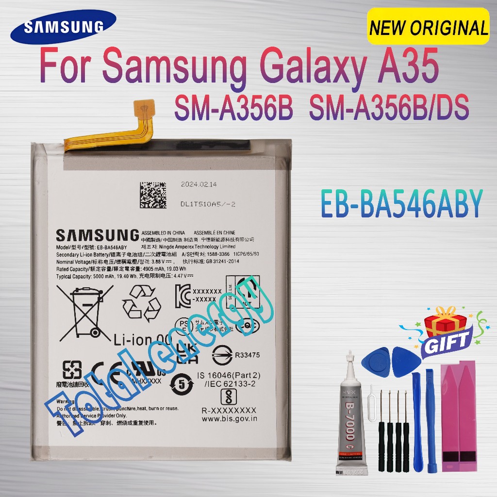 EB-BA546ABY 5000mAh Battery For Samsung Galaxy A35 SM-A356B, SM-A356B ...